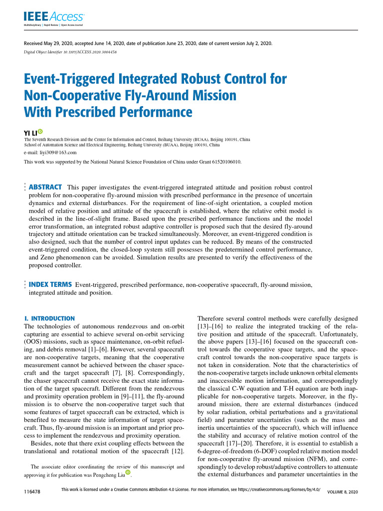 Event-Triggered Integrated Robust Control For Non-Cooperative Fly-Around Mission With Prescribed ...