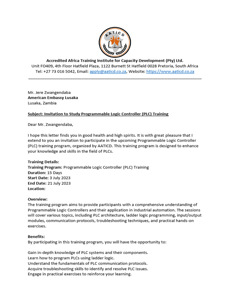 JereZ Invitation Letter | PDF | Programmable Logic Controller | Computing JereZ Invitation Letter | PDF | Programmable Logic Controller | Computing