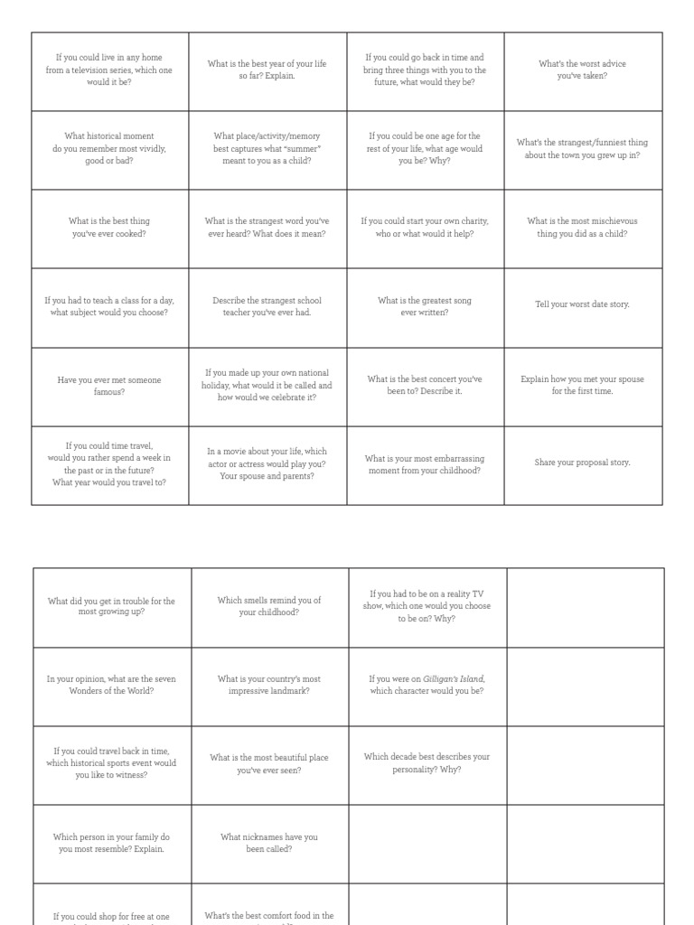 Adult Conversation Starters | PDF