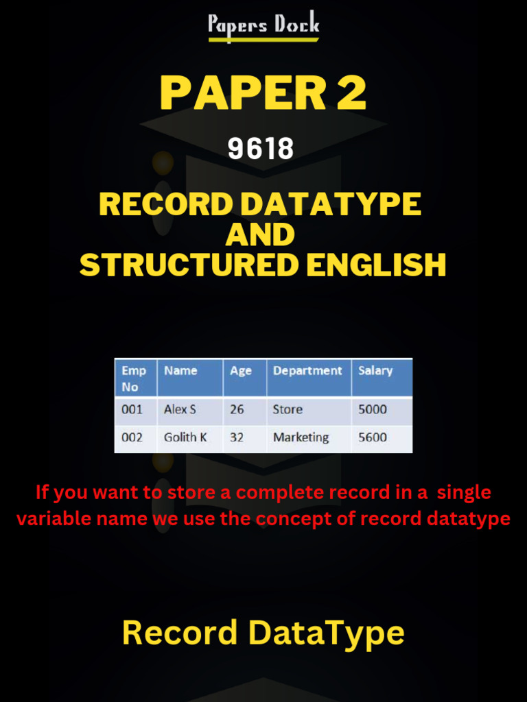 Record DataType and Structured English | PDF