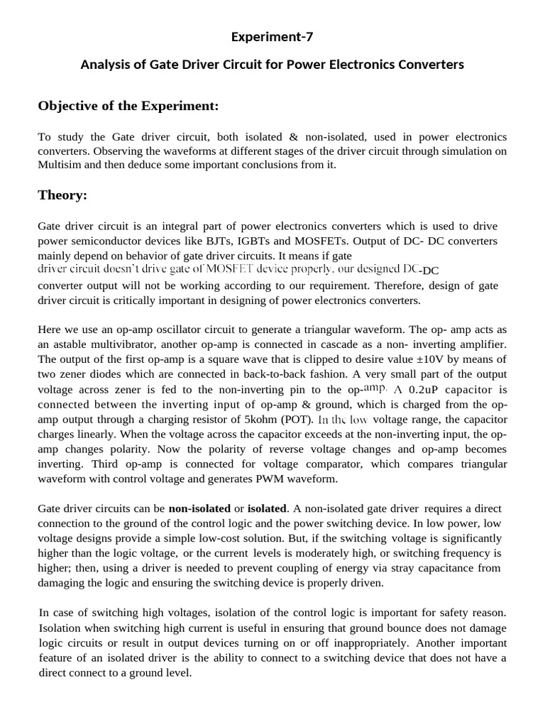 Experiment - 7 | PDF | Power Electronics | Operational Amplifier