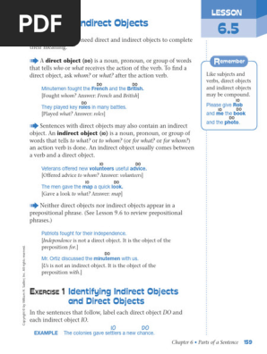 Direct And Indirect Objects Worksheets With Answers Direct And