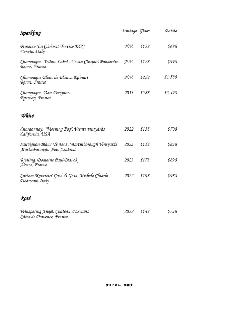 Hutong HZ Wine Spirits Menu June 2024 | PDF | Champagne | Grape