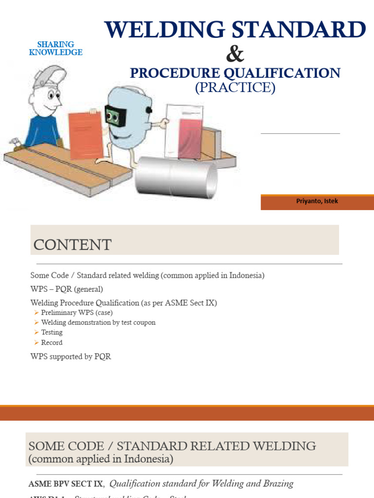 WELDING STANDARD & PQR - Priyanto | PDF | Welding | Construction