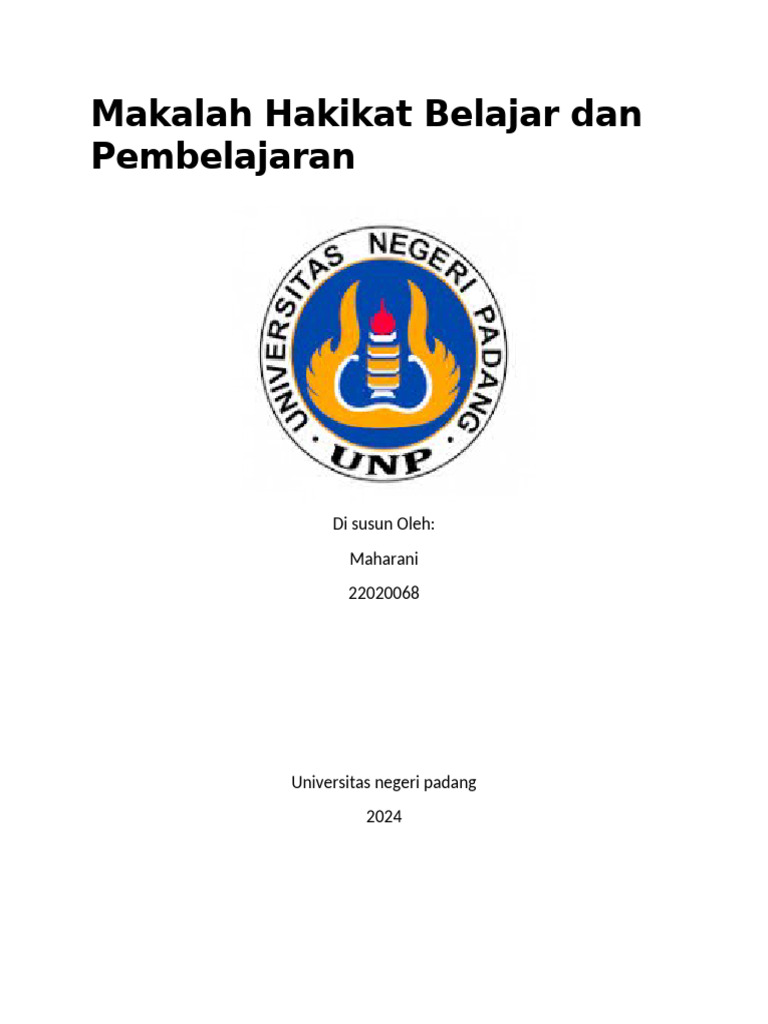 Makalah Hakikat Belajar Dan Pembelajaran | PDF | Karier & Perkembangan