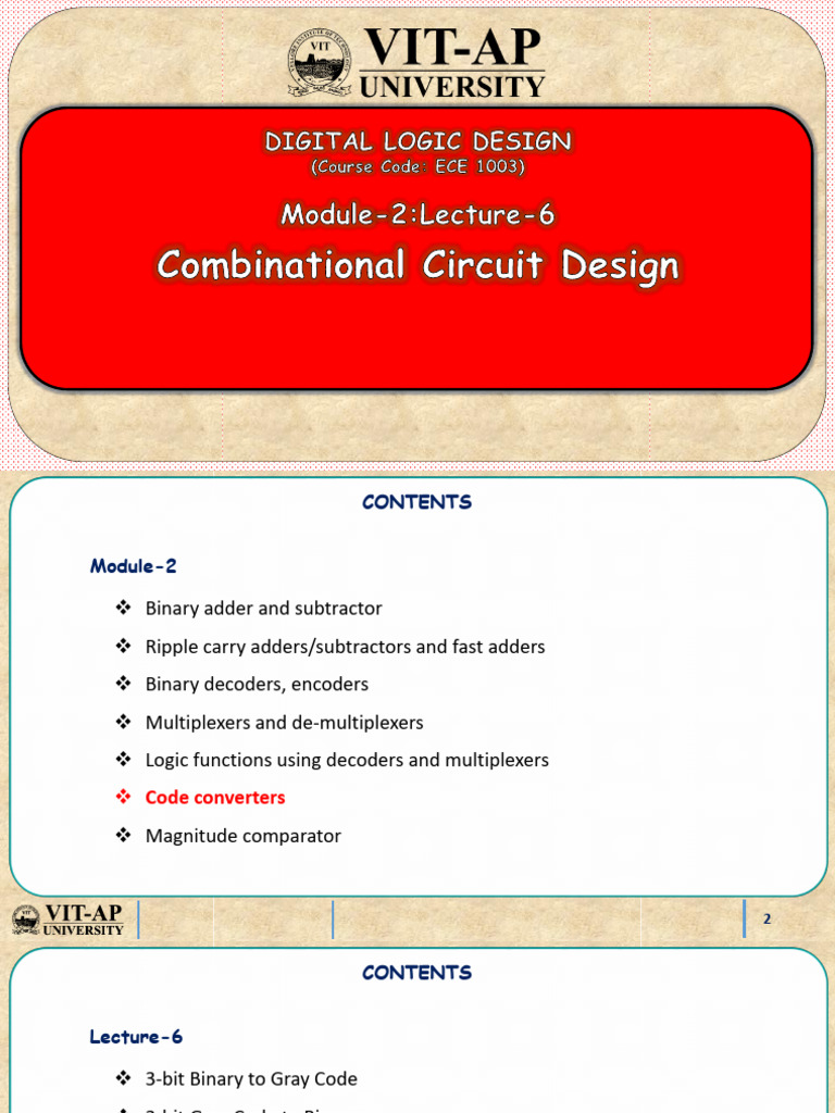 DLD Module 2-Combinatinal Circuit Design Lecture-6 | PDF | Theoretical Computer Science ...