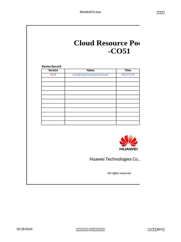 Huawei Cloud Resource Pool LLD | PDF | Computer Network | Cloud Computing