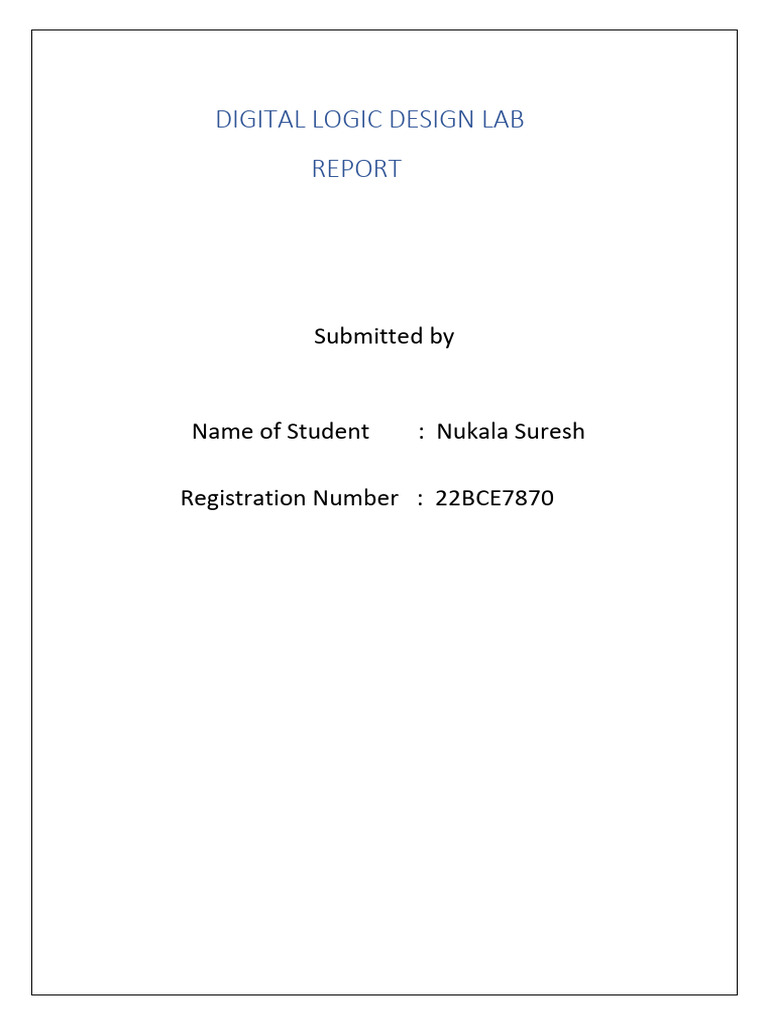 DLD Lab Assignment-1 (22BCE7870) - 1 | PDF | Logic Gate | Digital Electronics