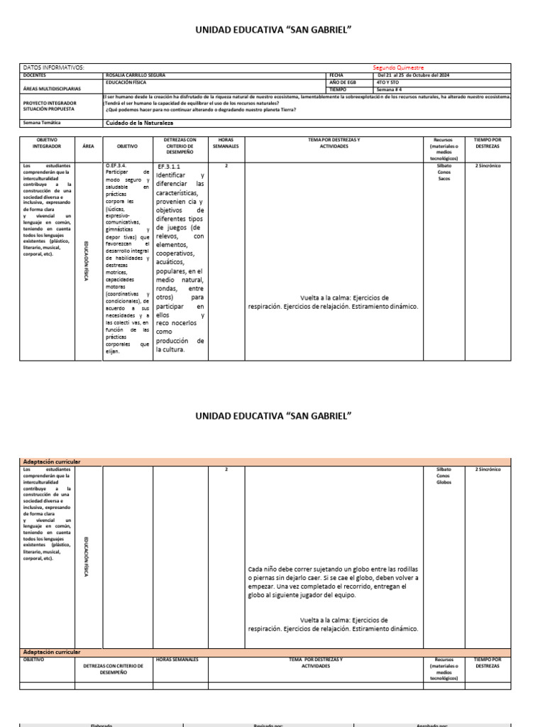 2Q-S4Planificación Microcurricular 4TO Y 5TO | PDF