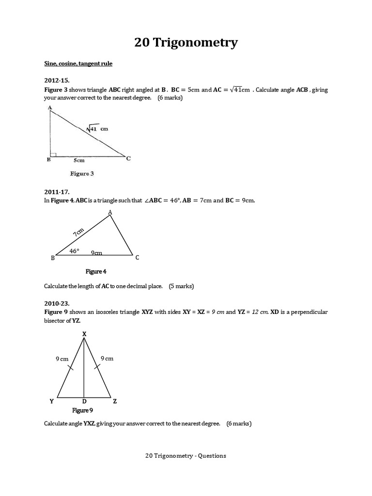Trigonometry Maths | PDF | Triangle | Trigonometry