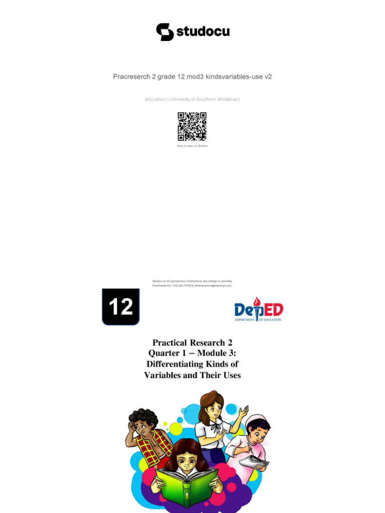 Pracreserch 2 Grade 12 Mod3 Kindsvariables Use v2 - 00001 | PDF
