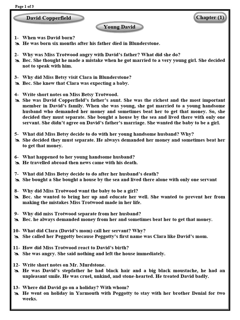 David Copper Field Ch. 1 | PDF