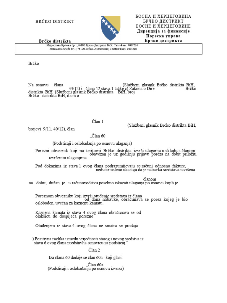 DFPU-Pravilnik o Izmjenama I Dopunama Pravilnika o Primjeni Zakona o Porezu Na Dobit-Ba | PDF