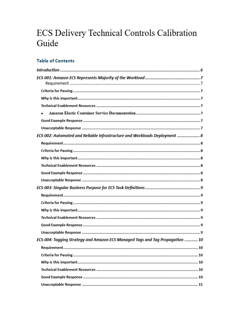 SDP Amazon ECS Delivery Calibration Guide | PDF | Regulatory Compliance | Scalability