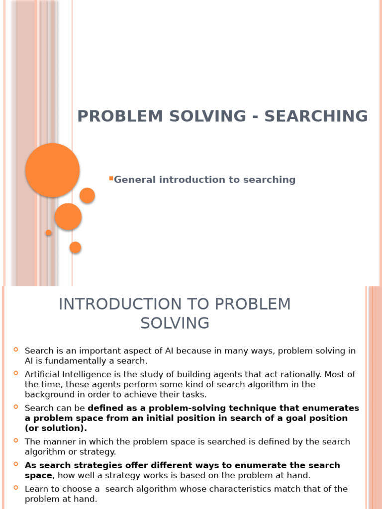 Problem Solving - Search-Lect 3 | PDF | Artificial Intelligence | Intelligence (AI) & Semantics