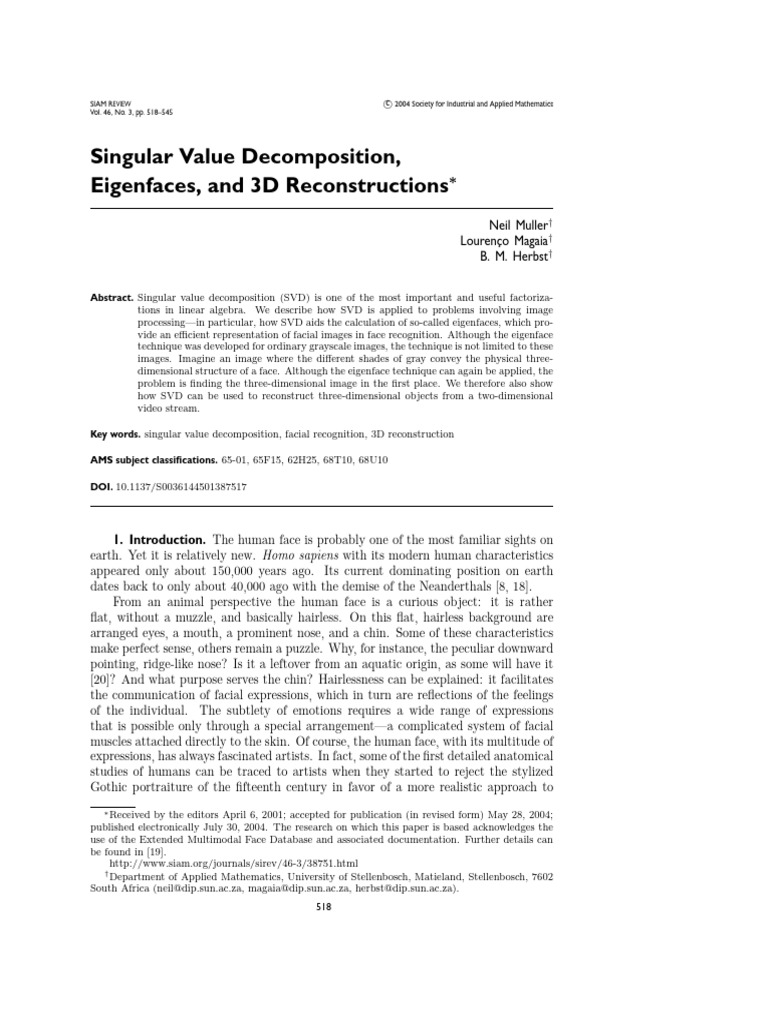 Singular Value Decomposition | PDF | Matrix (Mathematics) | Mathematical Physics