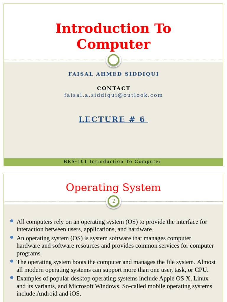 (Lecture - 4) Operating Systems... Brief Introduction | PDF | Graphical User Interfaces ...
