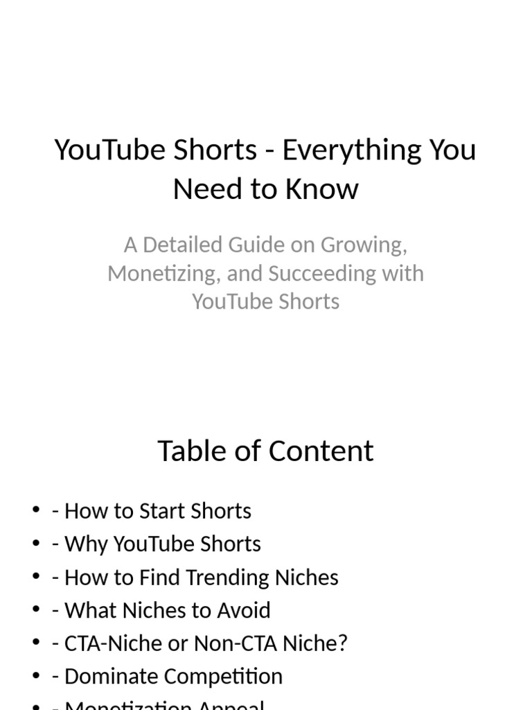 Youtube Shorts Presentation | PDF | Career & Growth