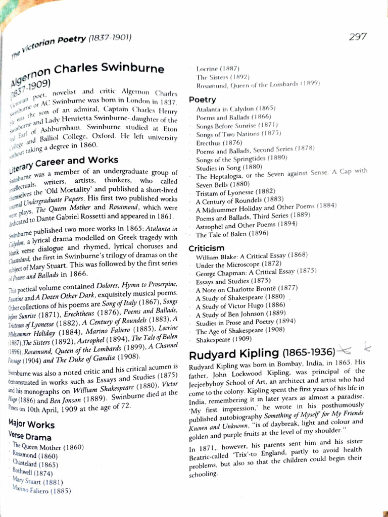 Victorian - Contemporary Period Poetry | PDF | Poetry