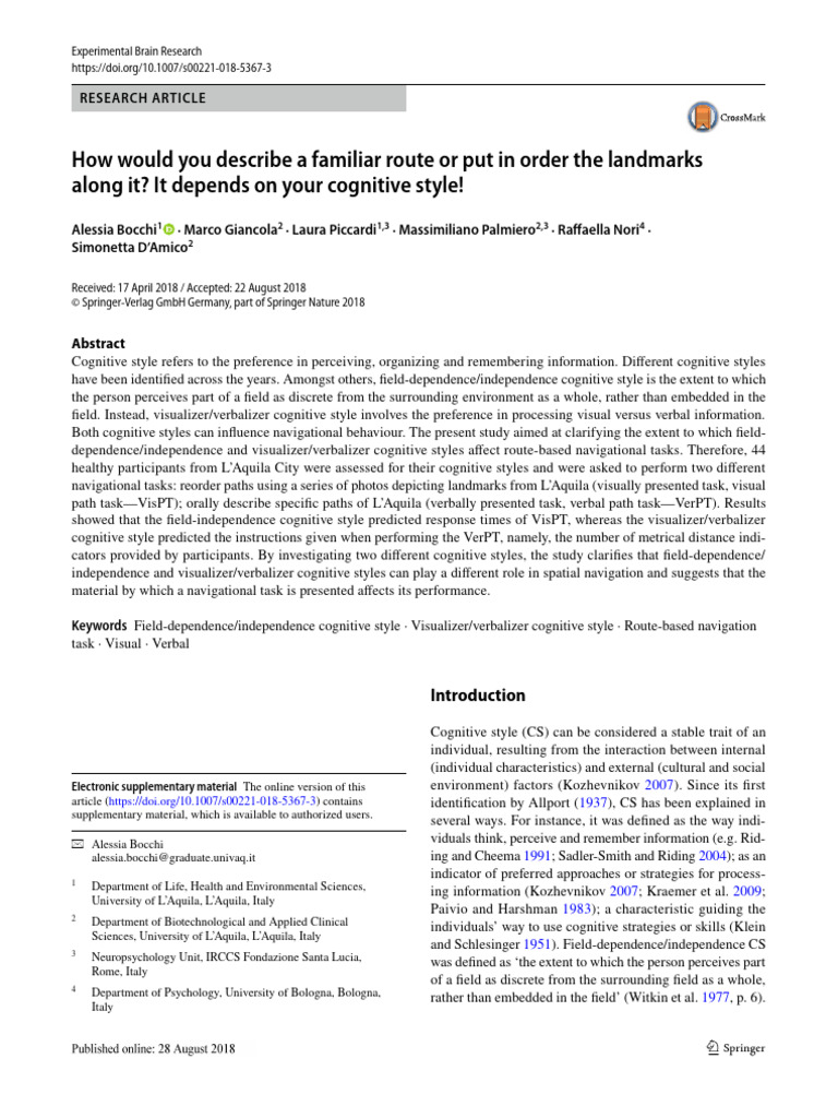 How Would You Describe A Familiar Route or Put in Order The Landmarks ...