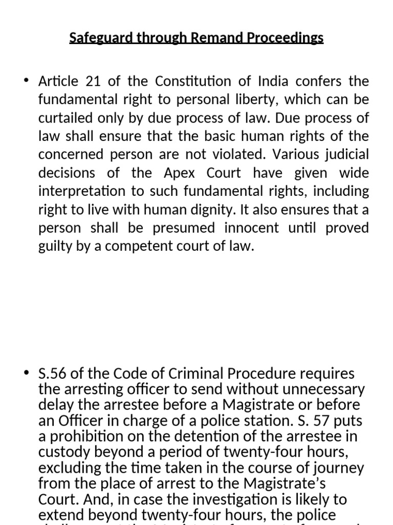 Remand and Bail Procedures in CrPC | PDF | Bail | Arrest