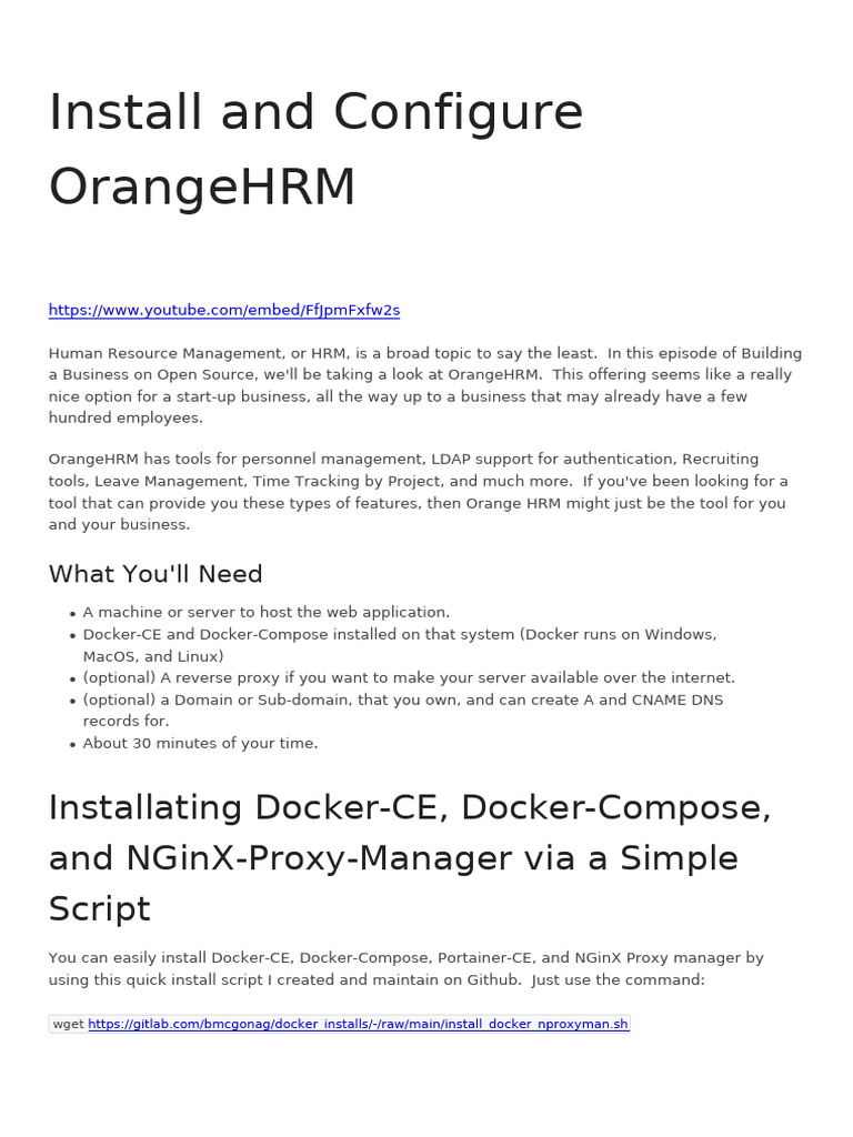 Install and Configure Orangehrm | PDF | Directory (Computing) | World Wide Web