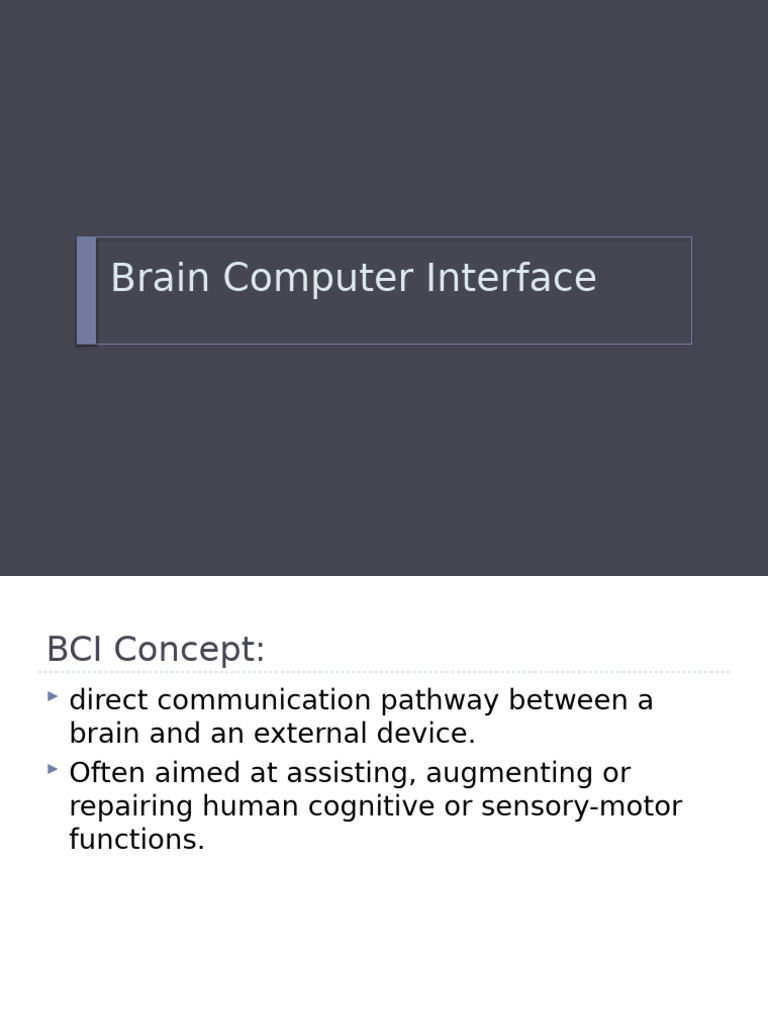 (Lecture - 8) Brain Computing Interface... Brief Introduction | PDF | Nervous System ...