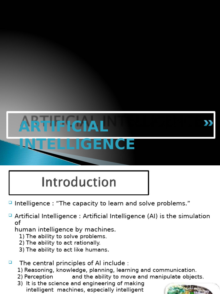 [Lecture - 6] Artificial Intelligence...brief introduction | PDF | Artificial Intelligence ...