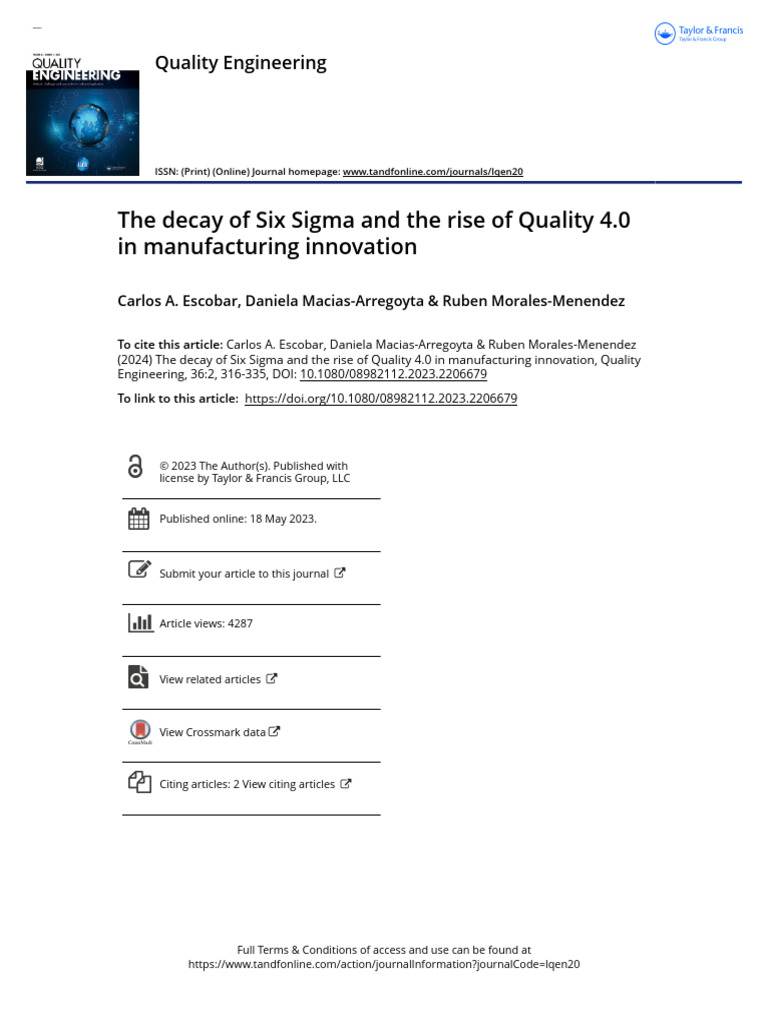 The Decay of Six Sigma and The Rise of Quality 4.0 in Manufacturing ...