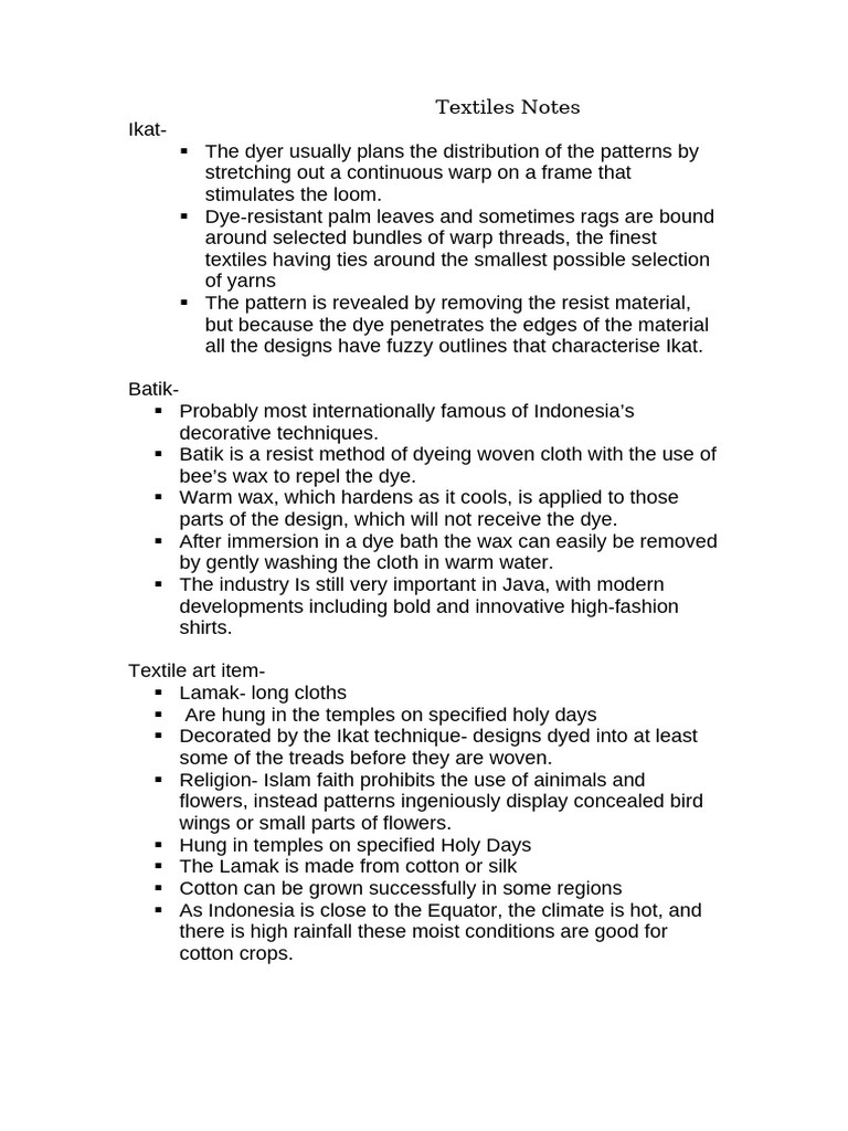 Textiles Design Notes - Textiles | PDF | Textiles | Dyeing