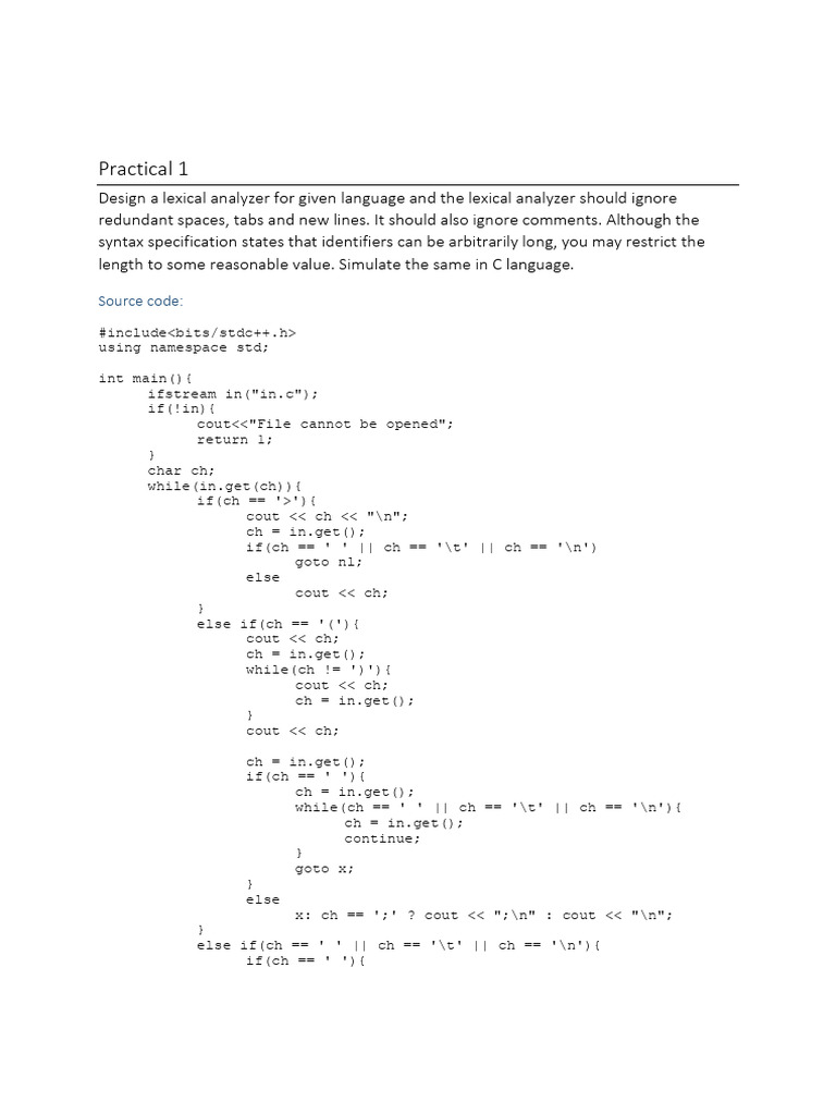 Microsoft Word - Lab - Compiler | PDF | Computer Science | Object Oriented Programming
