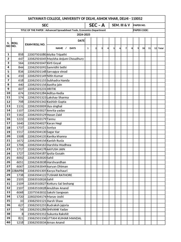 Section List of Sec Final | PDF