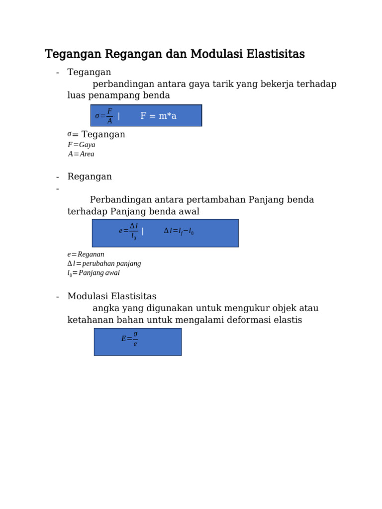 FISIKA - Tegangan Regangan Dan Modulasi Elastisitas | PDF