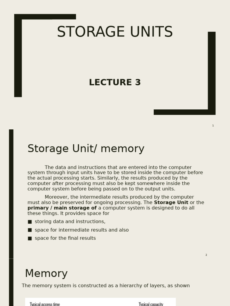 Understanding Computer Storage Units | PDF | Computer Data Storage ...