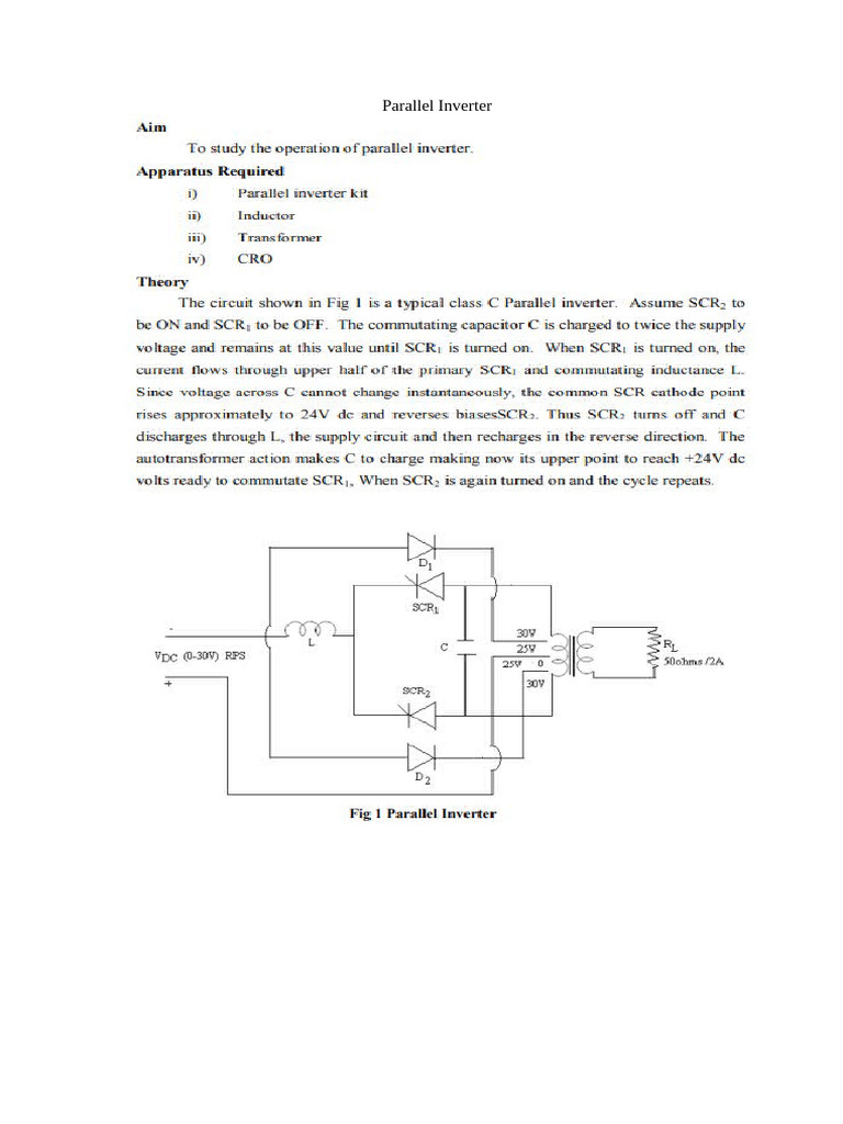 parallel INVERTER LAB MANUAL | PDF