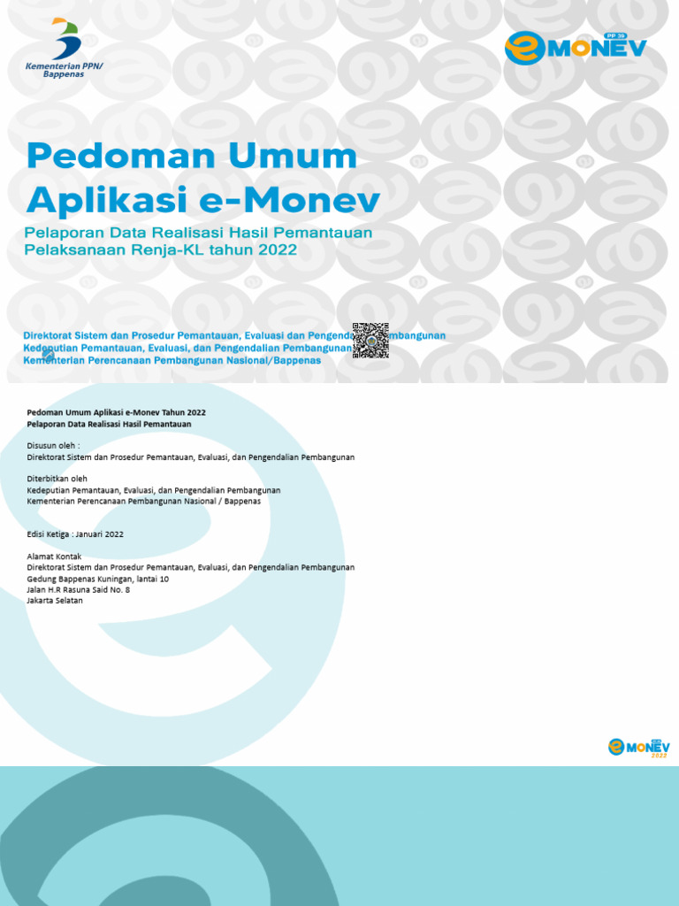 Pedoman Umum Aplikasi E-Monev 2022 PDF | PDF