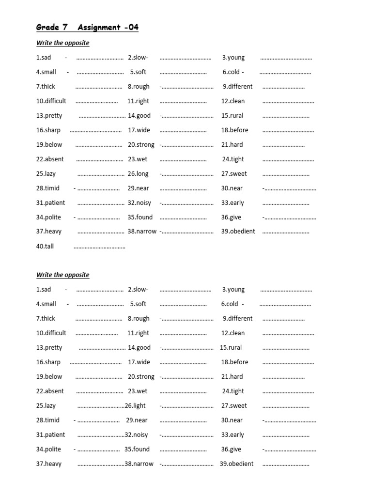 Grade 7 Assignment -032 | PDF
