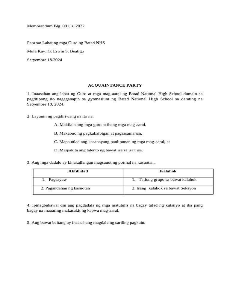 Memorandum BLG | PDF