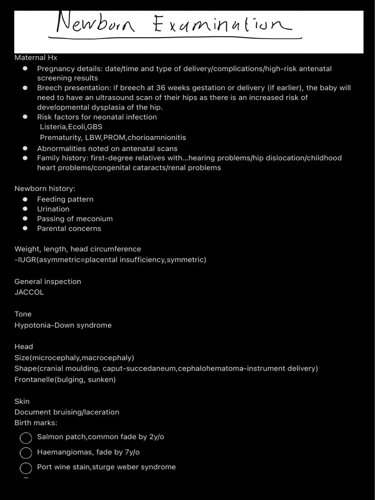 Newborn Examination | PDF | Preterm Birth | Childbirth