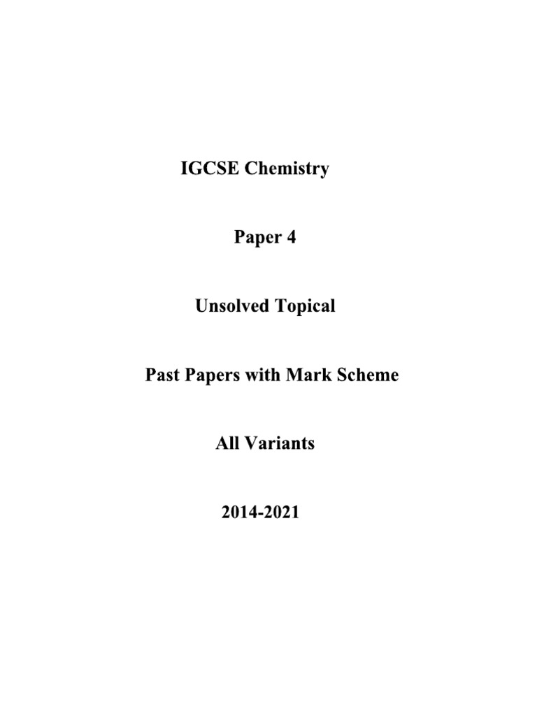 IGCSE Chemistry P4 | PDF