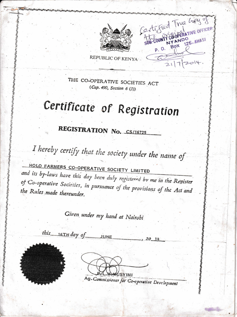 Certificate of Registration | PDF