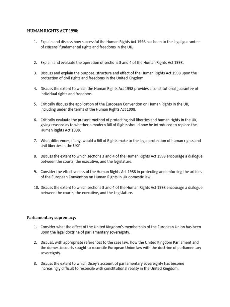 PS AND HRA QUESTIONS | PDF | Human Rights | Civil Liberties