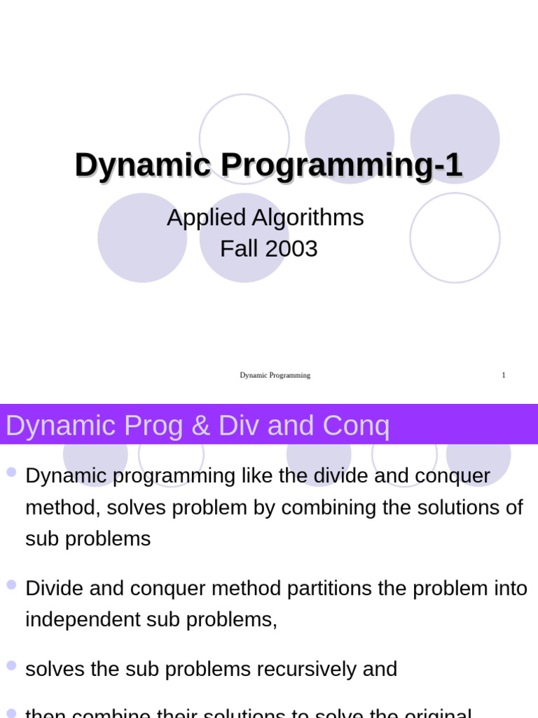 Lec Dynamic Prog 1 | PDF | Dynamic Programming | Matrix (Mathematics)