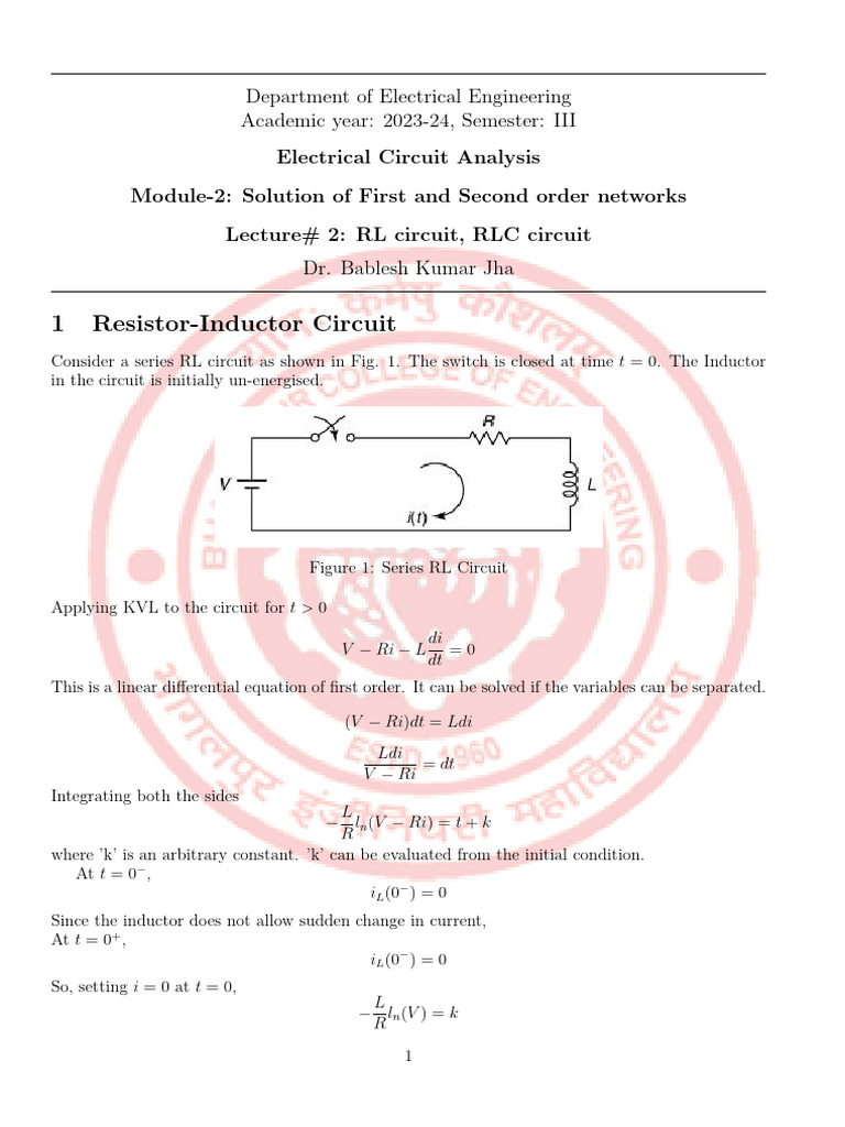 ECA_Lecture_10_Module_2 | PDF | Damping | Electrical Network