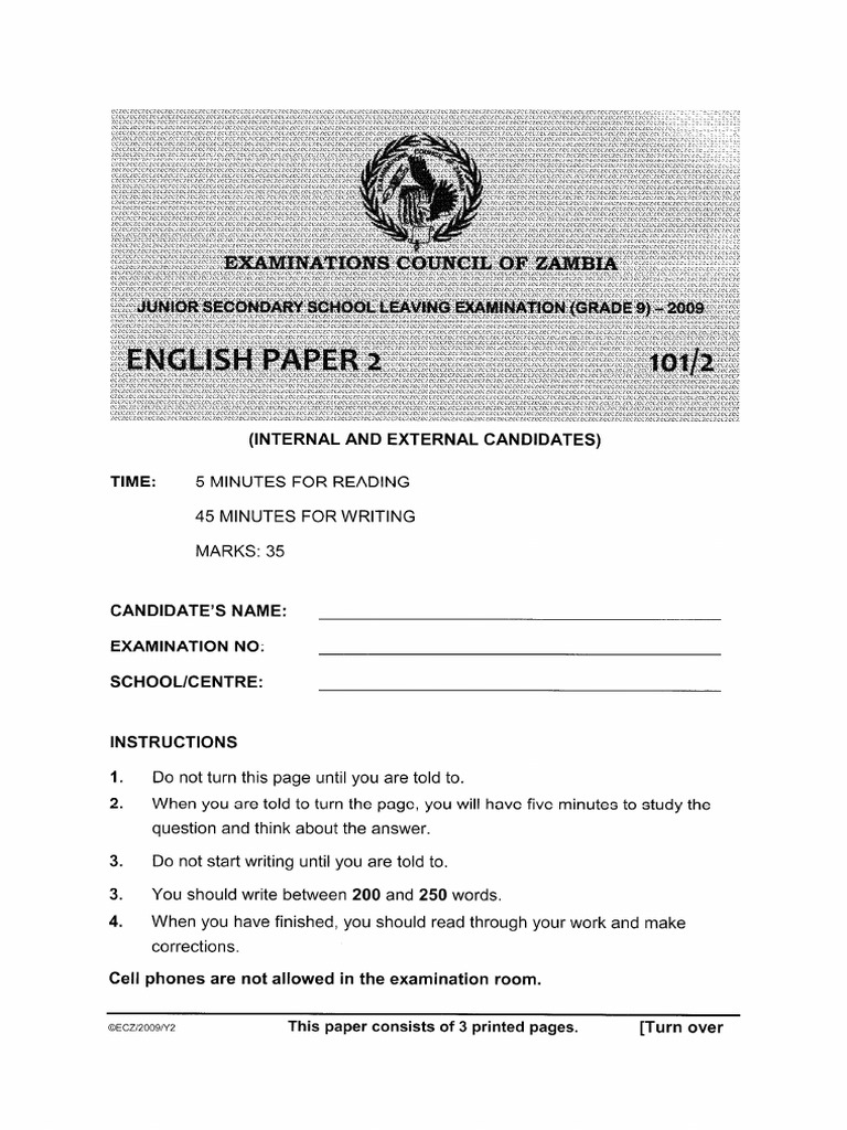 g9 English p2 2009 | PDF