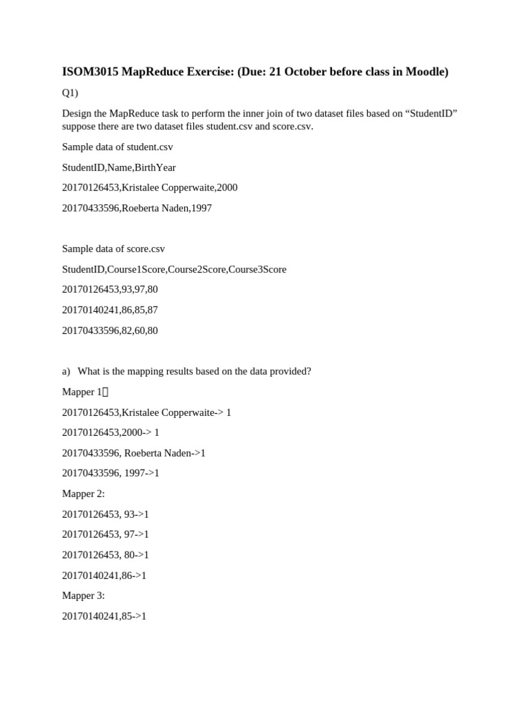 ISOM3015 MapReduce Exercise 002 | PDF