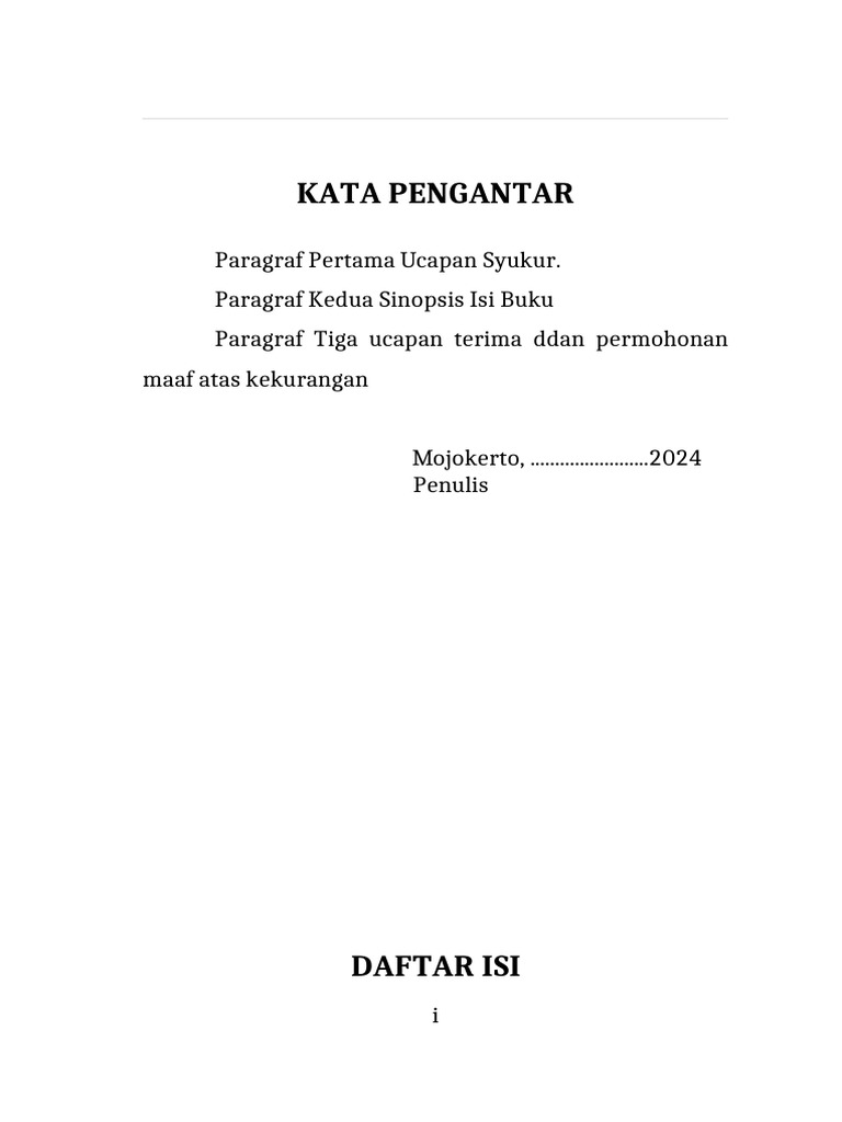 Template Kata Pengantar Dan Daftar Isi | PDF | Griya & Taman | Komputer