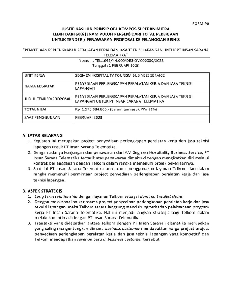 Rev P0 MOROWALI Tanpa Rekomendasi Mitra PENGADAAN EOS | PDF