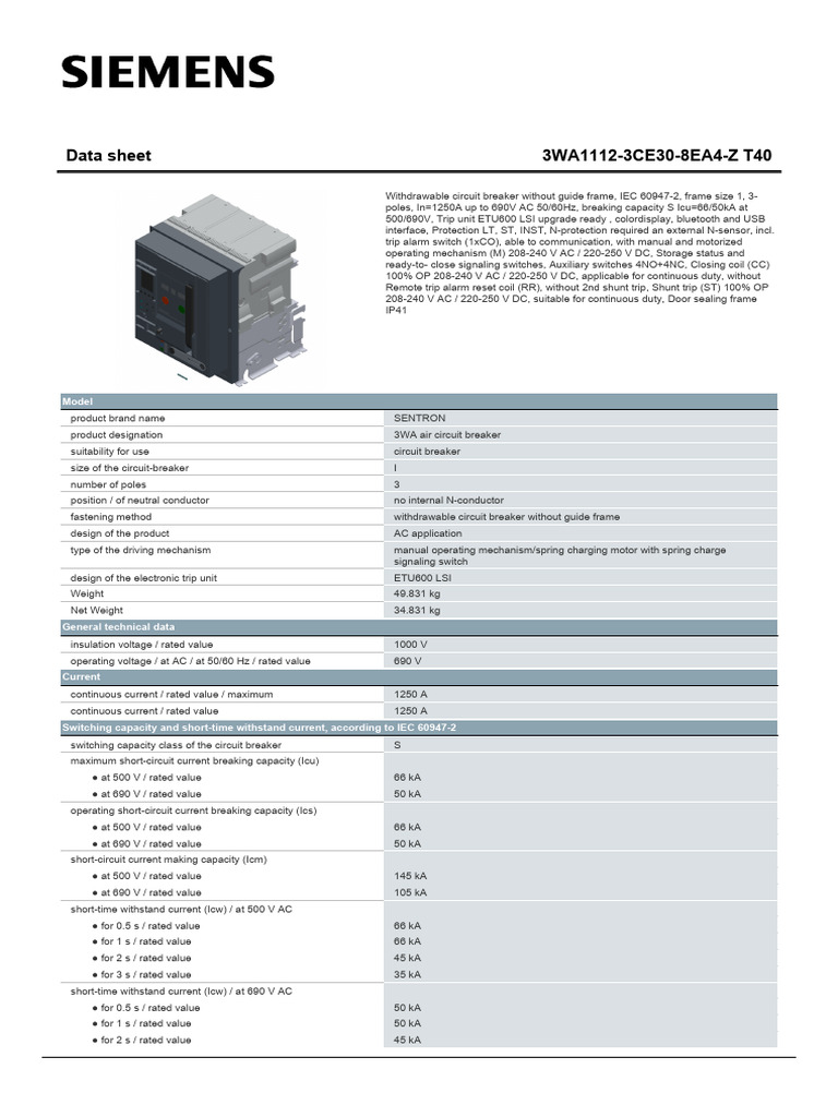 3WA11123CE308EA4-Z+T40 Datasheet en | PDF | Alternating Current | Switch