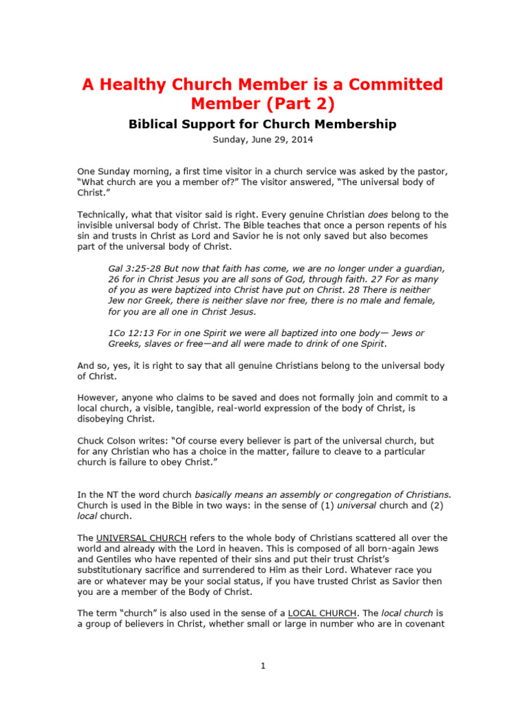 Preaching A Committed Church Member2 | PDF | Christian Church | Jesus